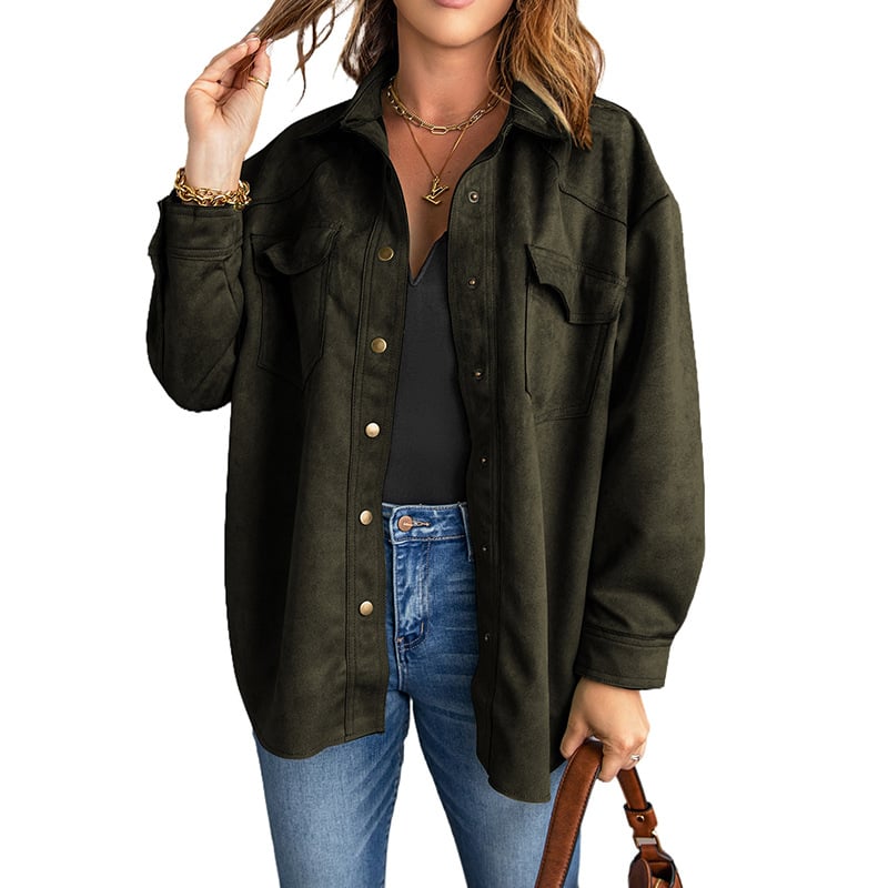 Women’s Lapel Suede Cargo Jacket – SuedeBlazer® Official Online Site ...