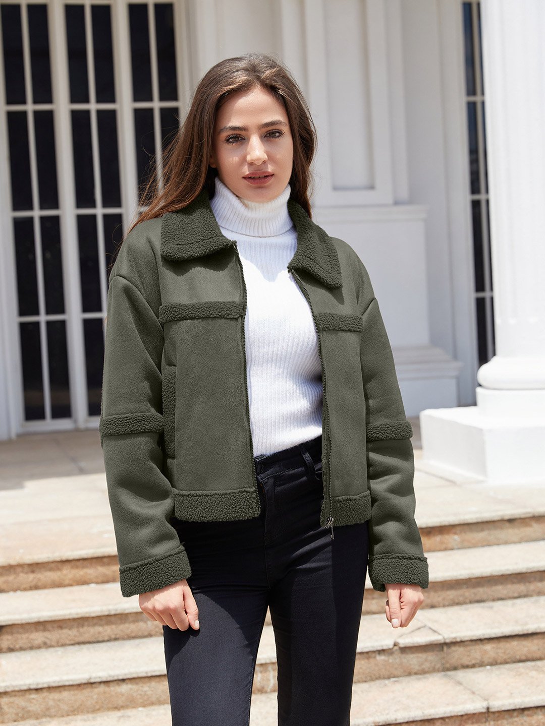 Women’s Fleece Windproof Suede Jacket – SuedeBlazer® Official Online ...