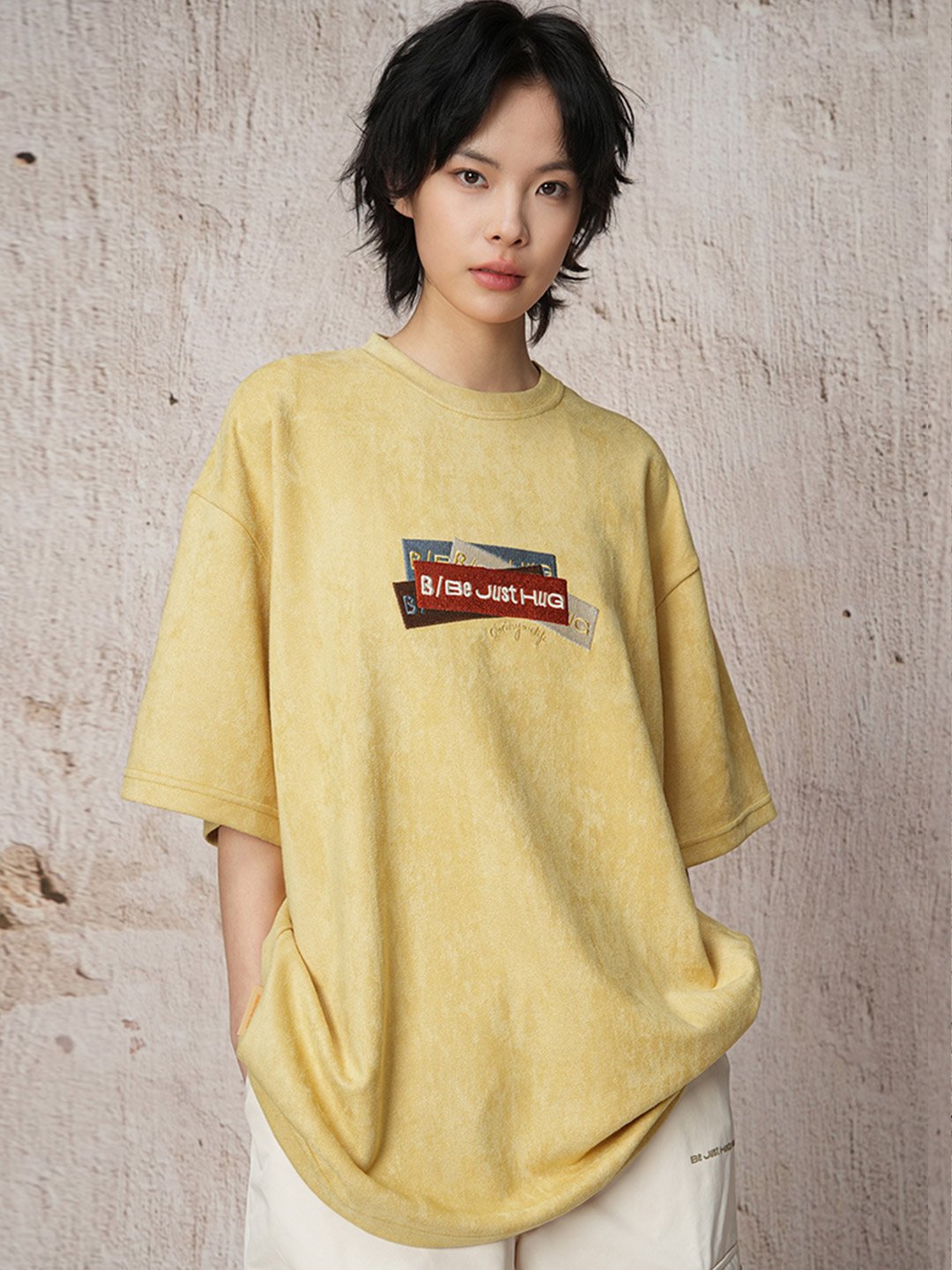 Summer Crew Neck Couples Suede T-Shirt