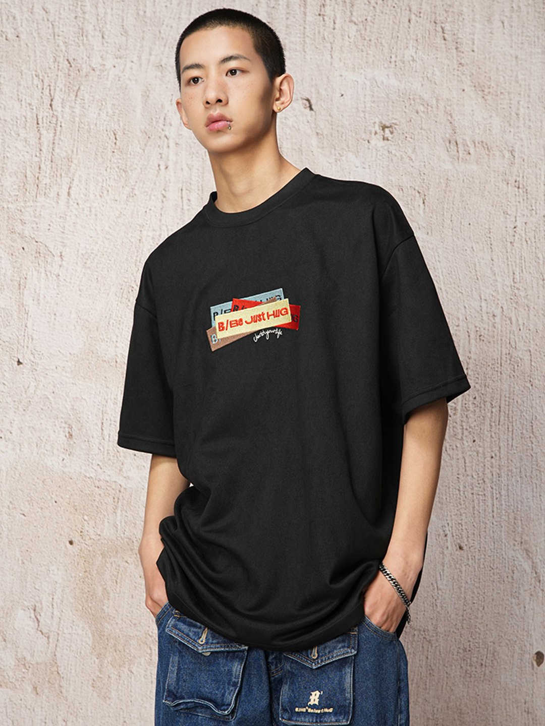 Summer Crew Neck Couples Suede T-Shirt