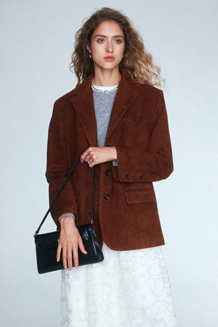 Women's Maillard Lambskin Suede Blazer - SuedeBlazer® Official Online ...